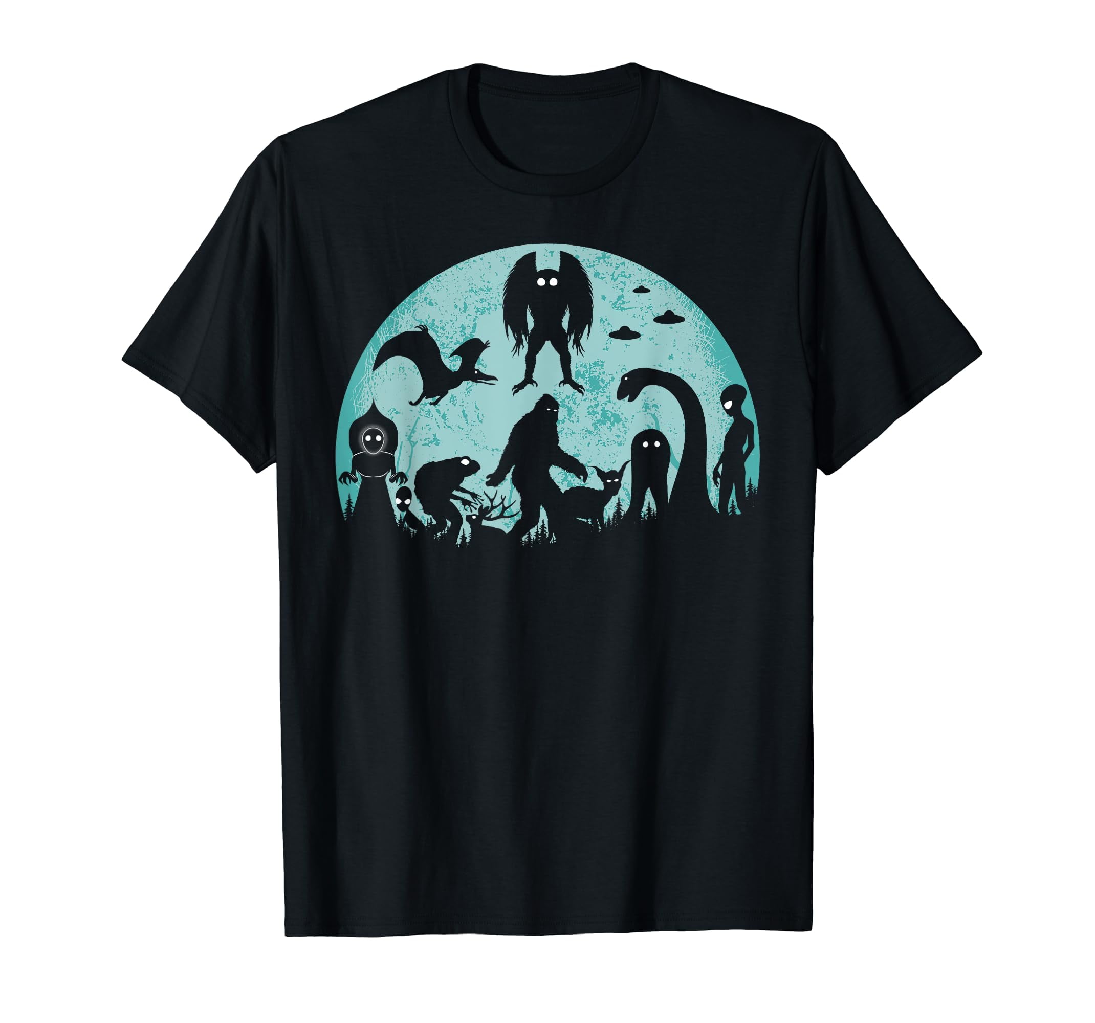 Mythical Creatures Bigfoot Loch Ness Monster Mothman Cryptid T-Shirt ...