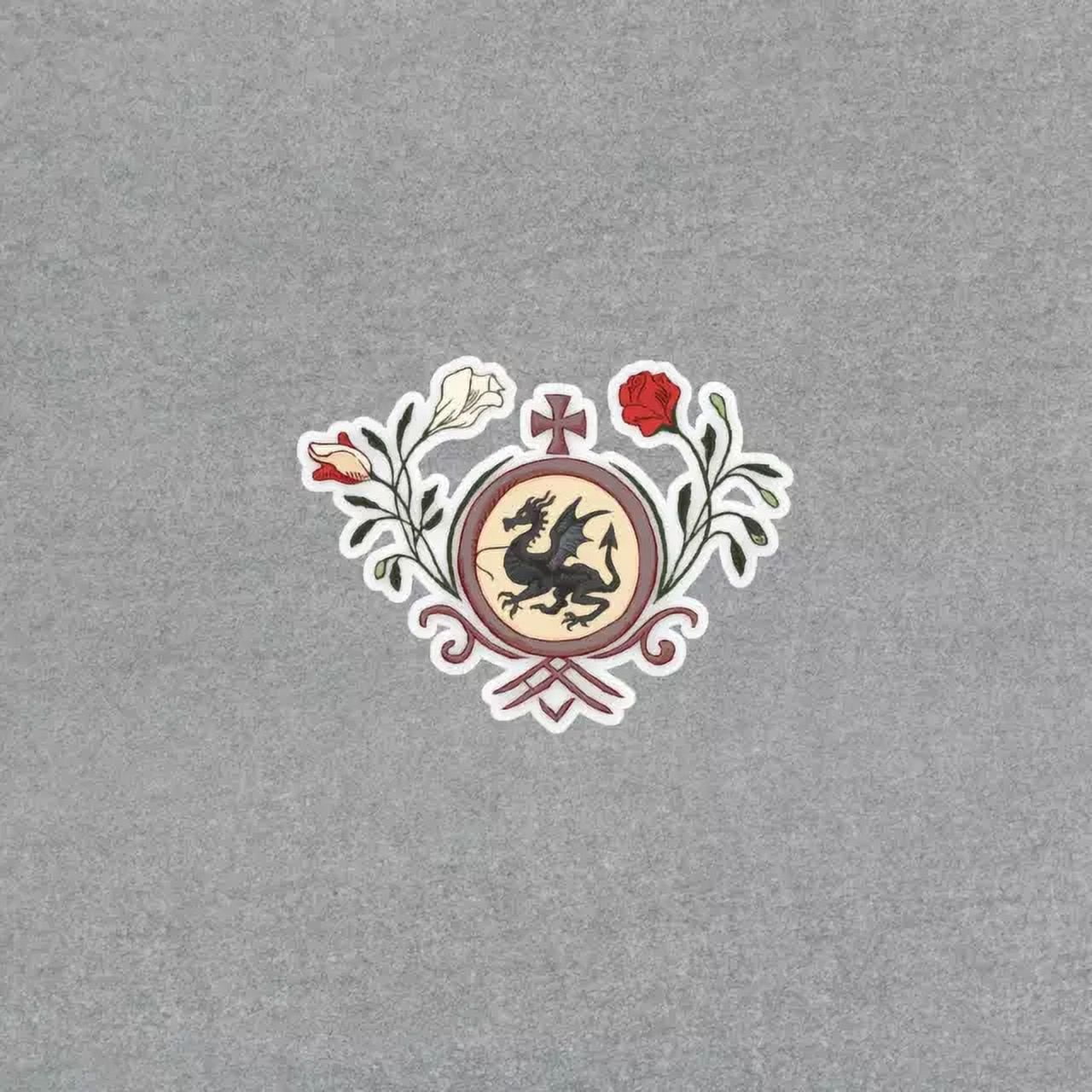 Mythical Dragon Crest Sticker - Medieval Heraldic Emblem Decalphone ...