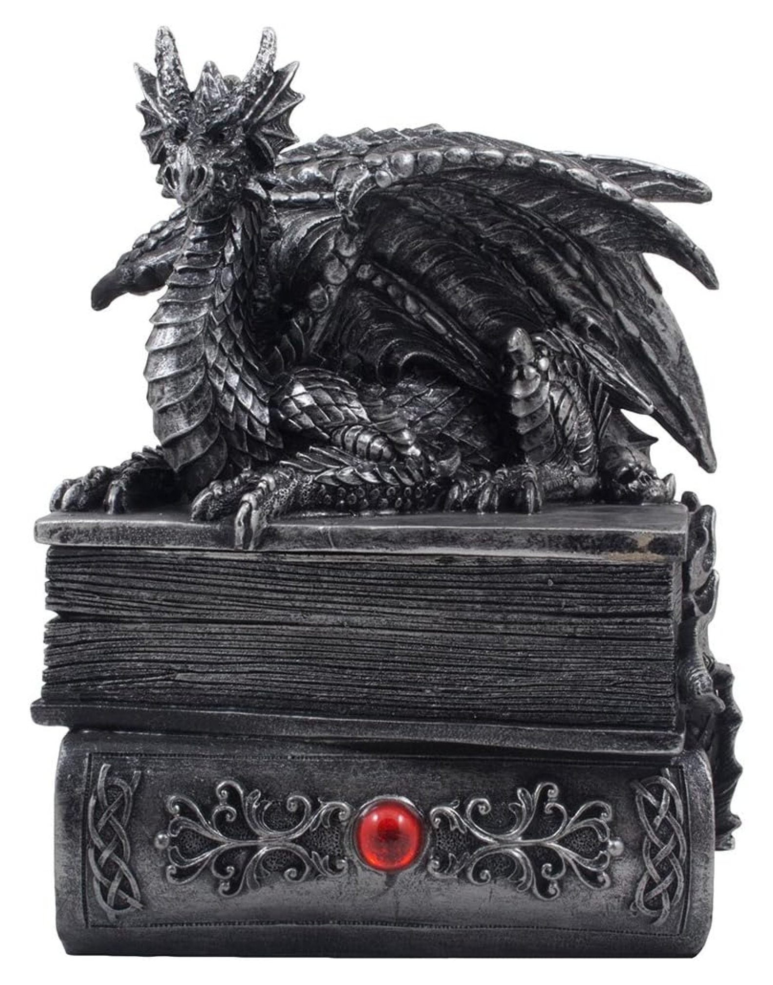 Mythical Dragon Trinket Box Statue with Hidden Book Storage Compartment ...