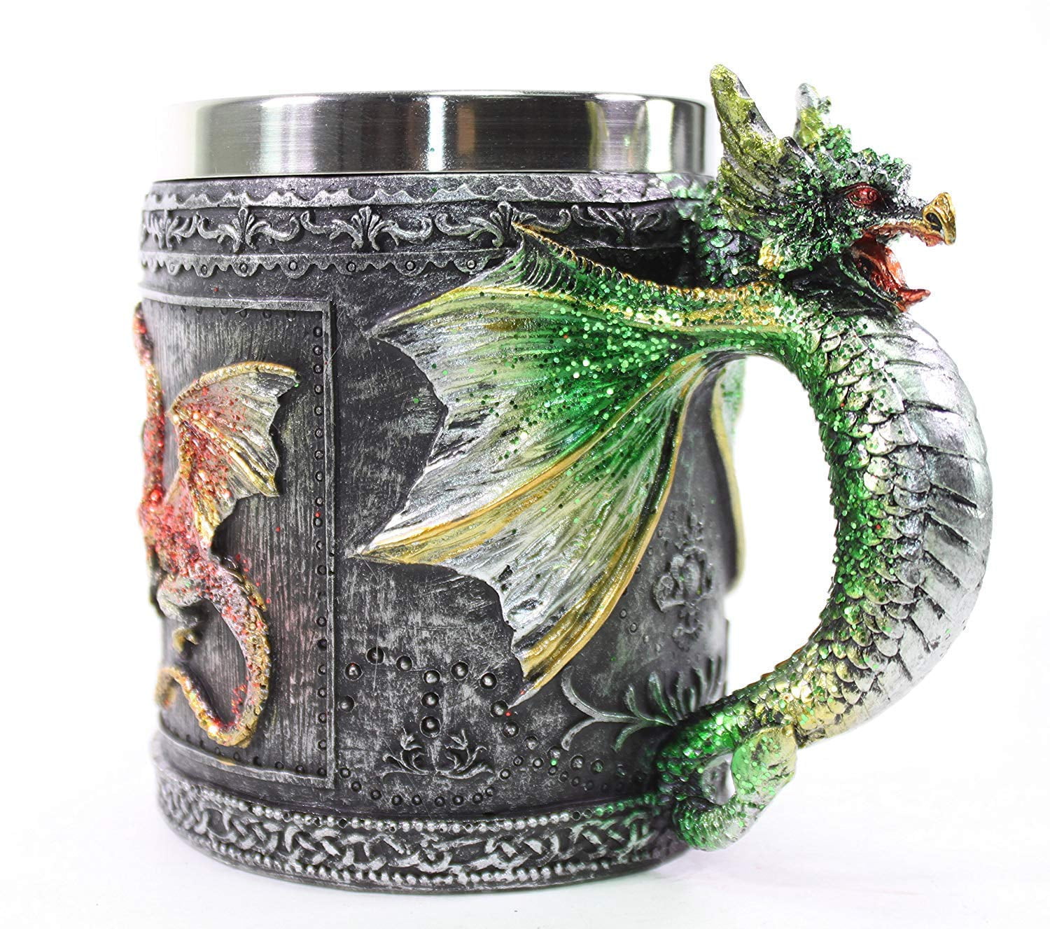 Mythical Green Royal Dragon Mug Serpent Handle Medieval Collectible ...
