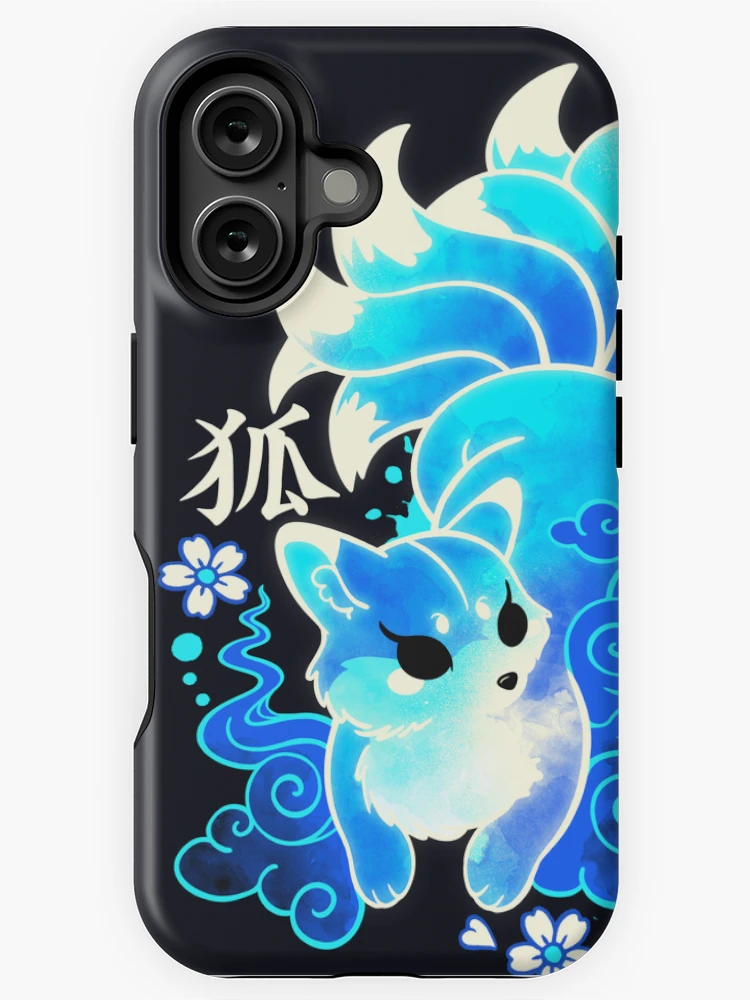 Mythical Nine-Tailed Ice Kitsune Fox, Japanese Folklore Animal P081 ...