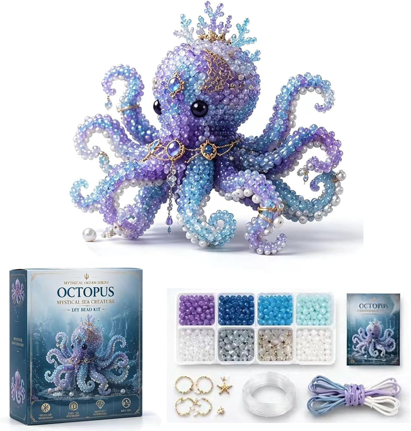 Mythical Ocean DIY Bead Kit for Beginners, 3D Beaded Animal Making Kit ...