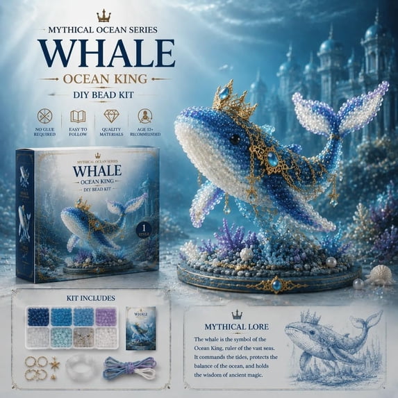 Mythical Ocean DIY Bead Kit for Relaxation, 3D Beaded Animal Making Set ...