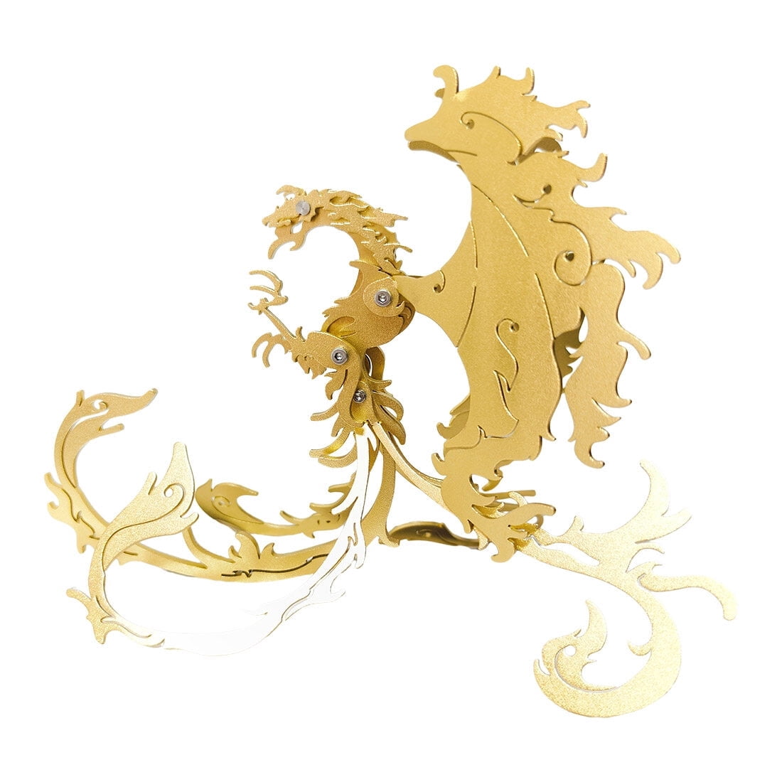 Mythical Phoenix 3D Metal Model Kit | 28+PCS DIY Assembly with Golden ...