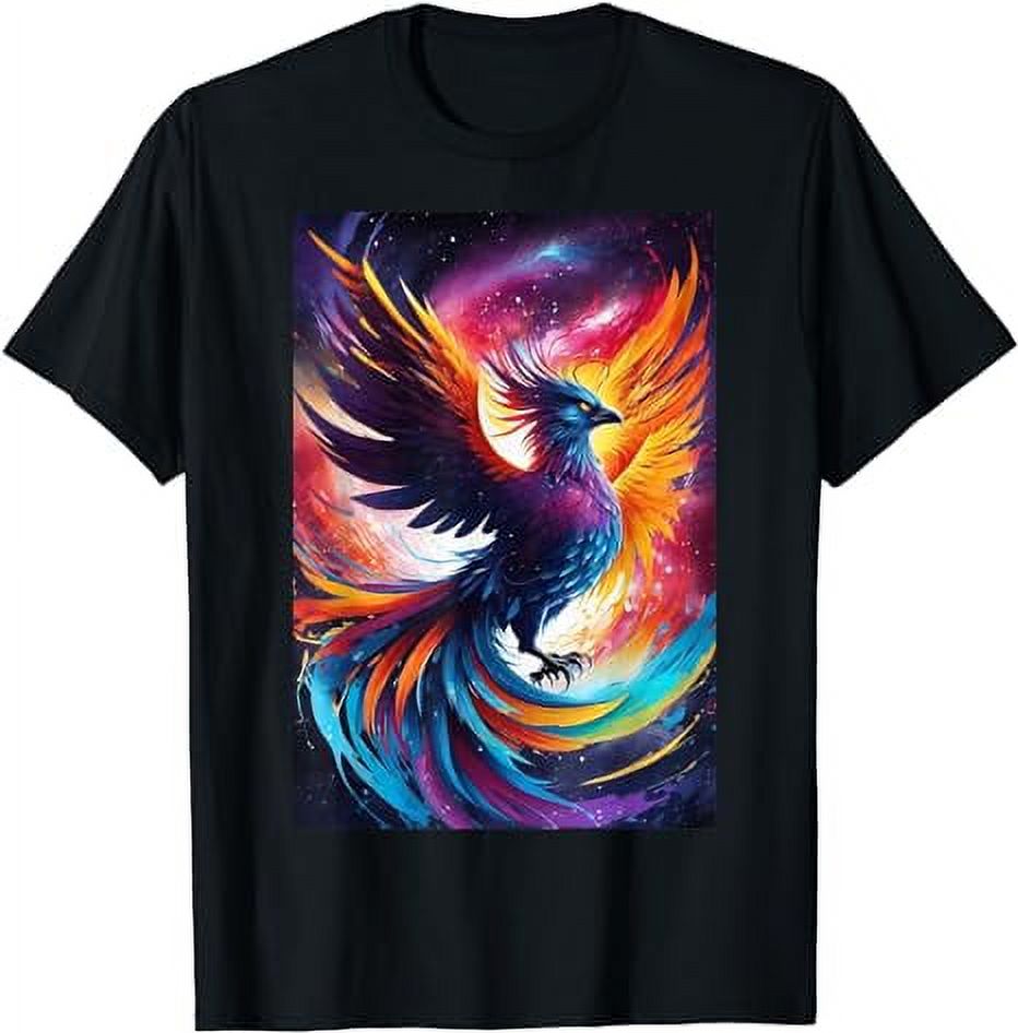Mythical Rainbow Fire-Bird Immortal Magic Fantasy Spirit T-Shirt ...