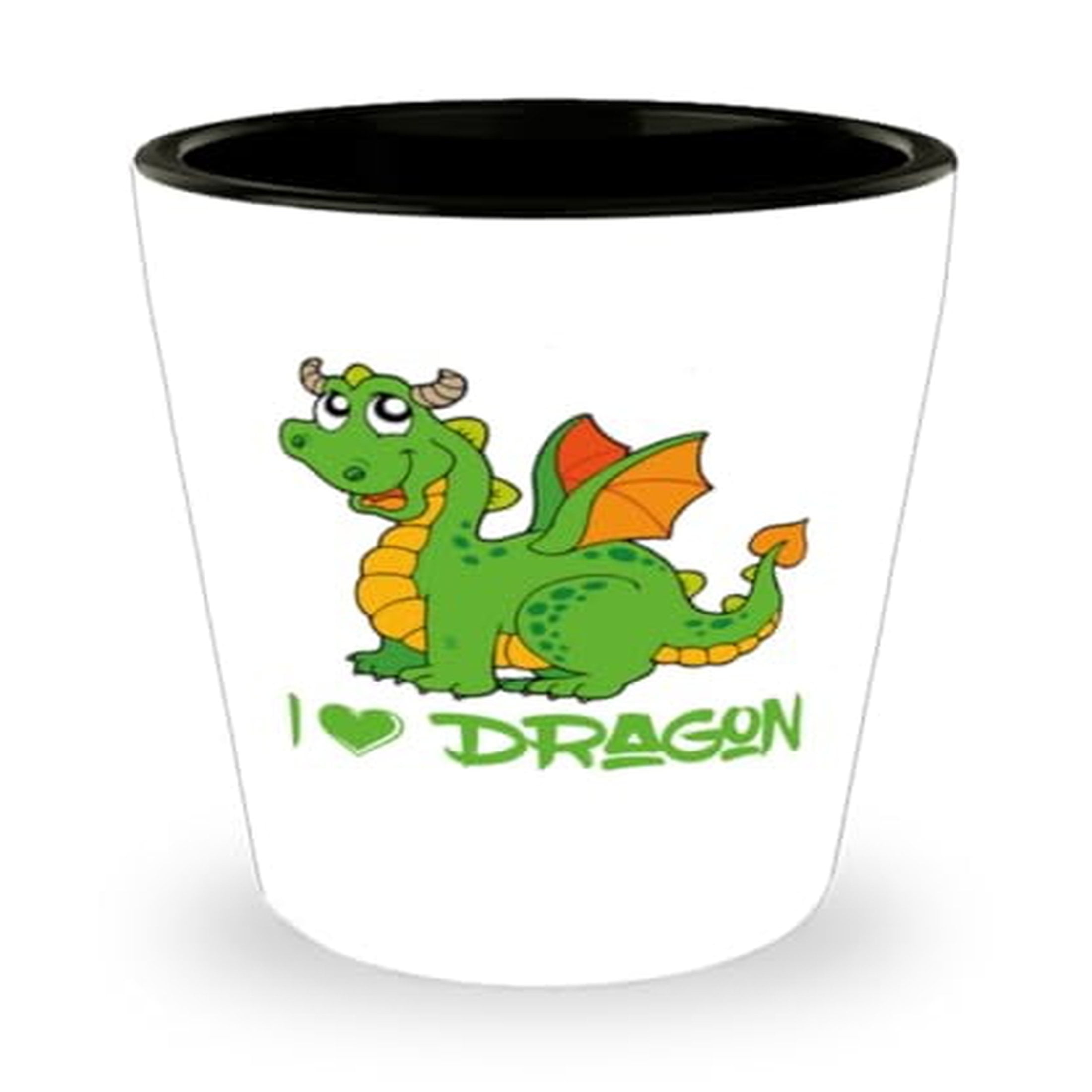 Mythical Dragon Shot Glass: I Love Dragons Fantasy Creature Themed Mini ...