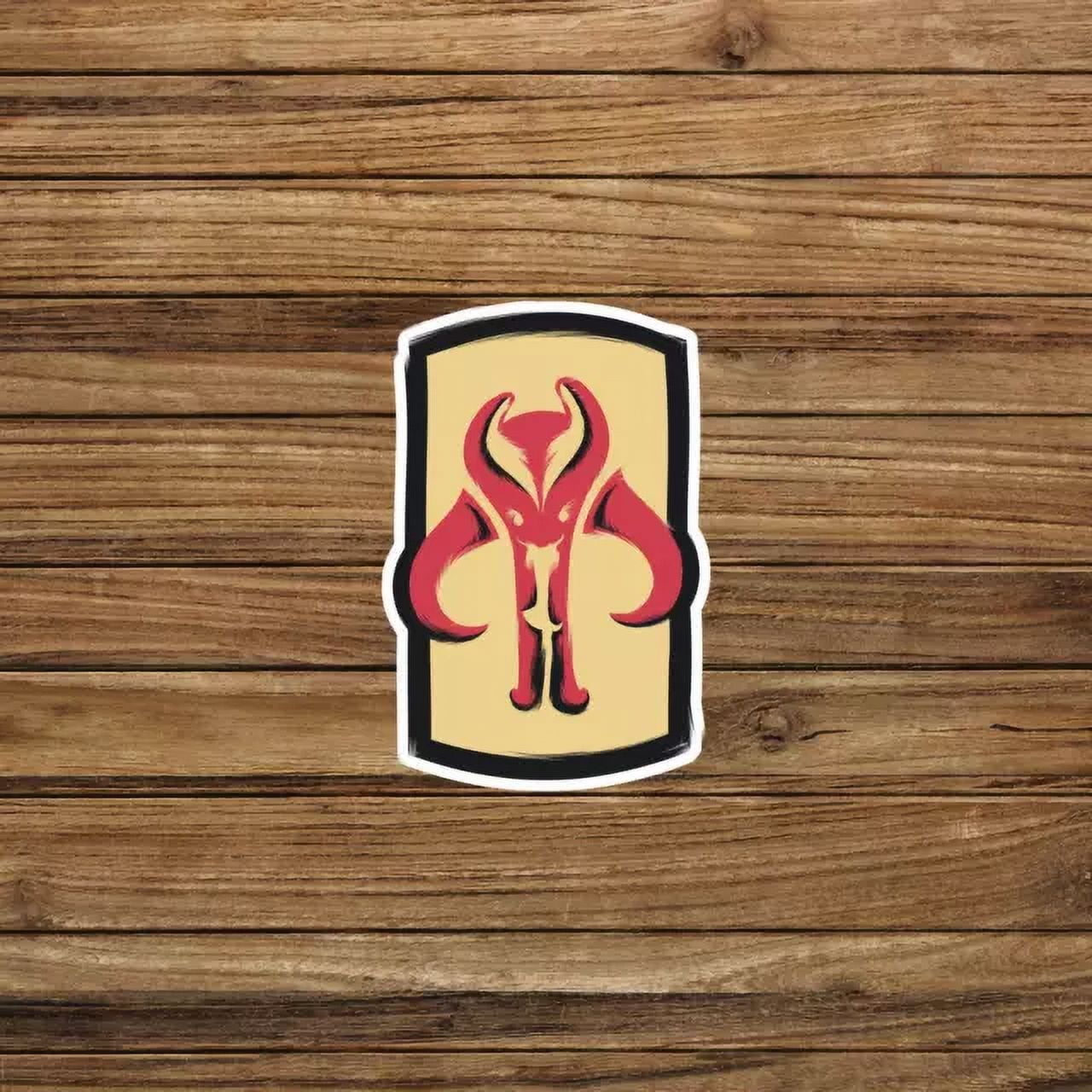 Mythical Three-Tailed Fox Sticker - Red Kitsune On Gold Backgroundphone ...