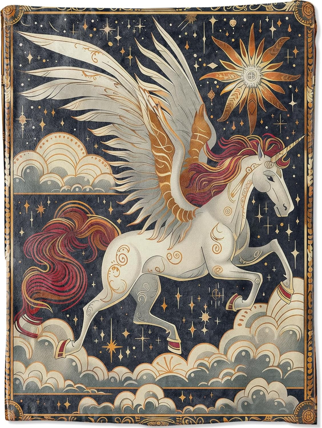 Mythical Unicorn Pegasus Blanket Gifts for Kids Son Boys, Magical ...
