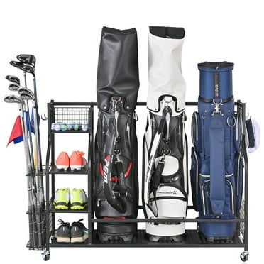 Suncast GO3216D Metal Golf Equipment Organizer Storage Rack w/ 3 ...