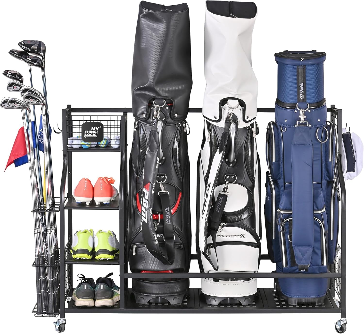 Mythinglogic Golf Storage Garage Organizer, Golf Bag Storage Stand and ...