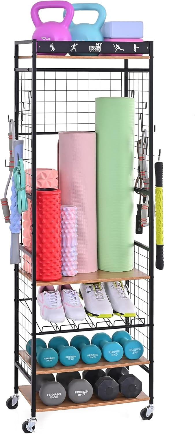 Mythinglogic Weight Rack for Dumbbells, Home Gym Storage for Yoga Mat ...