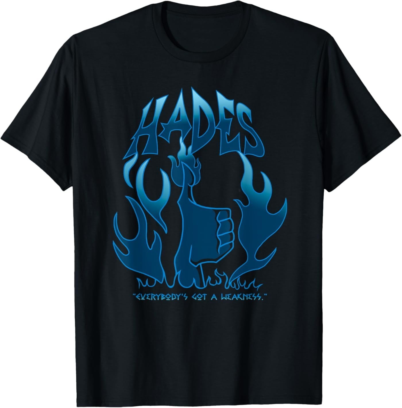 Mythology God of Underworld Blue Fire Weakness Quote Graphic Shirt ...