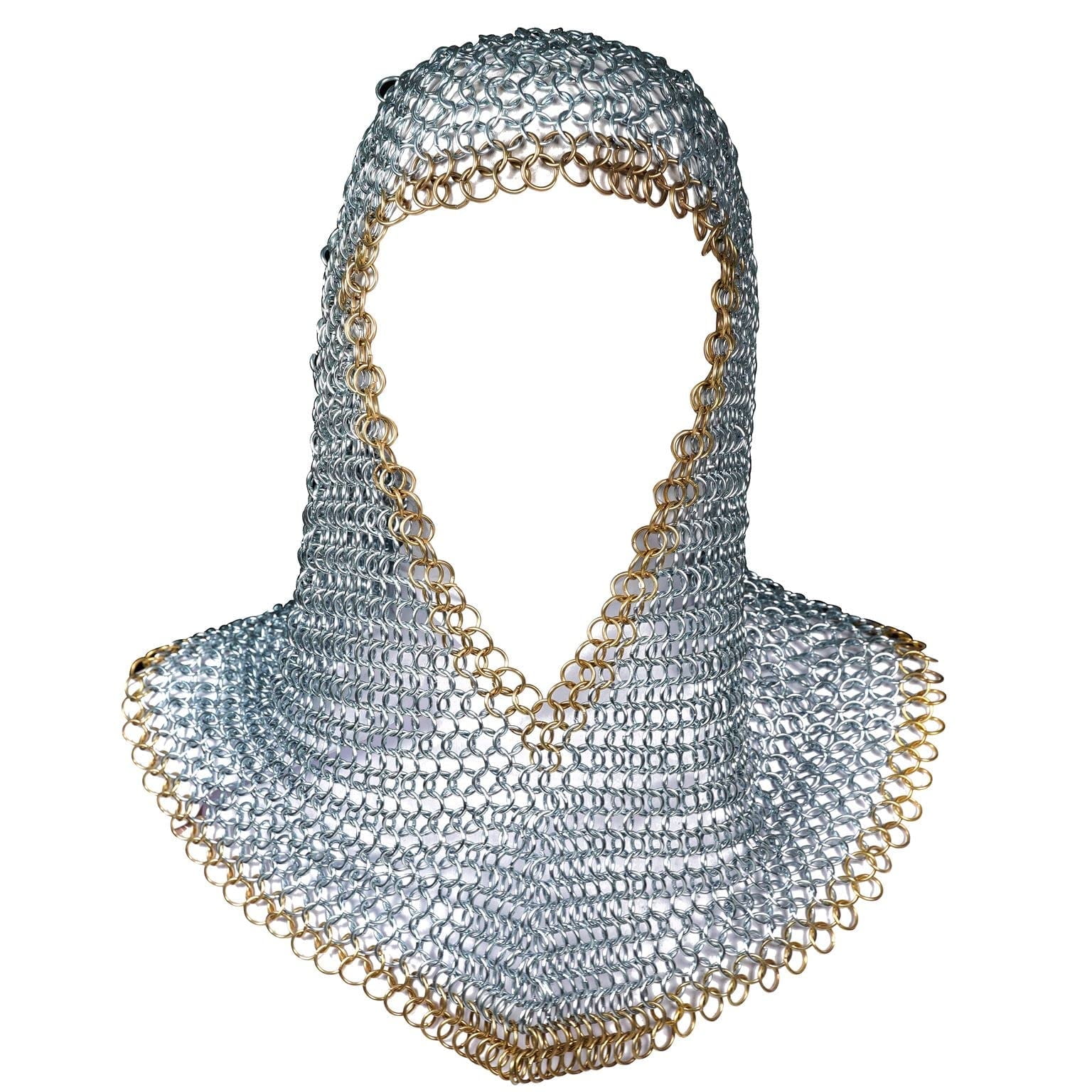 Mythrojan Chainmail Coif Medieval Knight Renaissance Armor Chain Mail Hood Viking LARP 16 Gauge ...