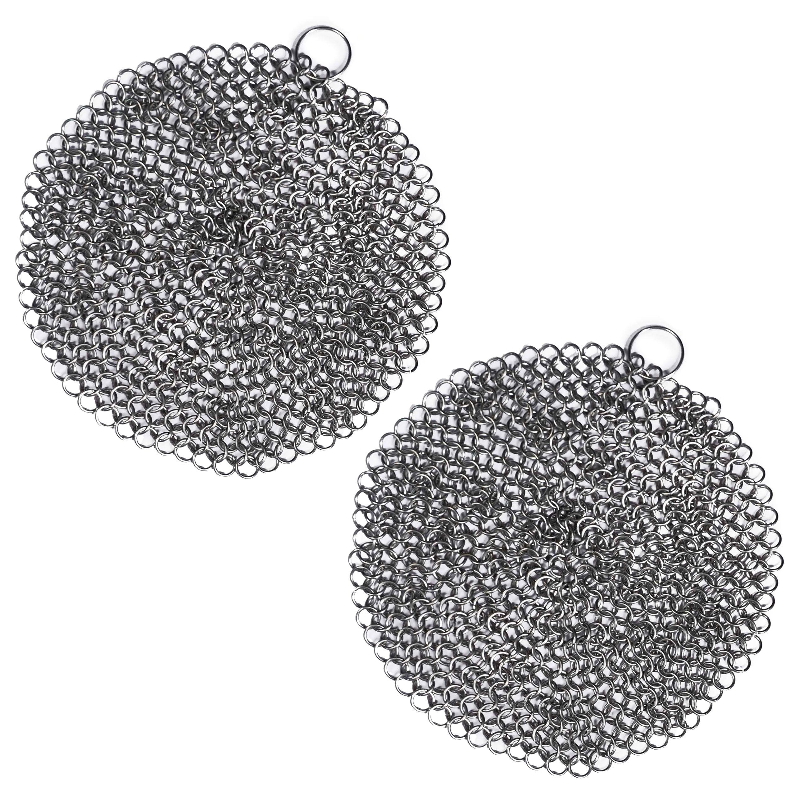 Mythrojan Chainmail scrubber stainless steel cast iron skillet cleaner ...