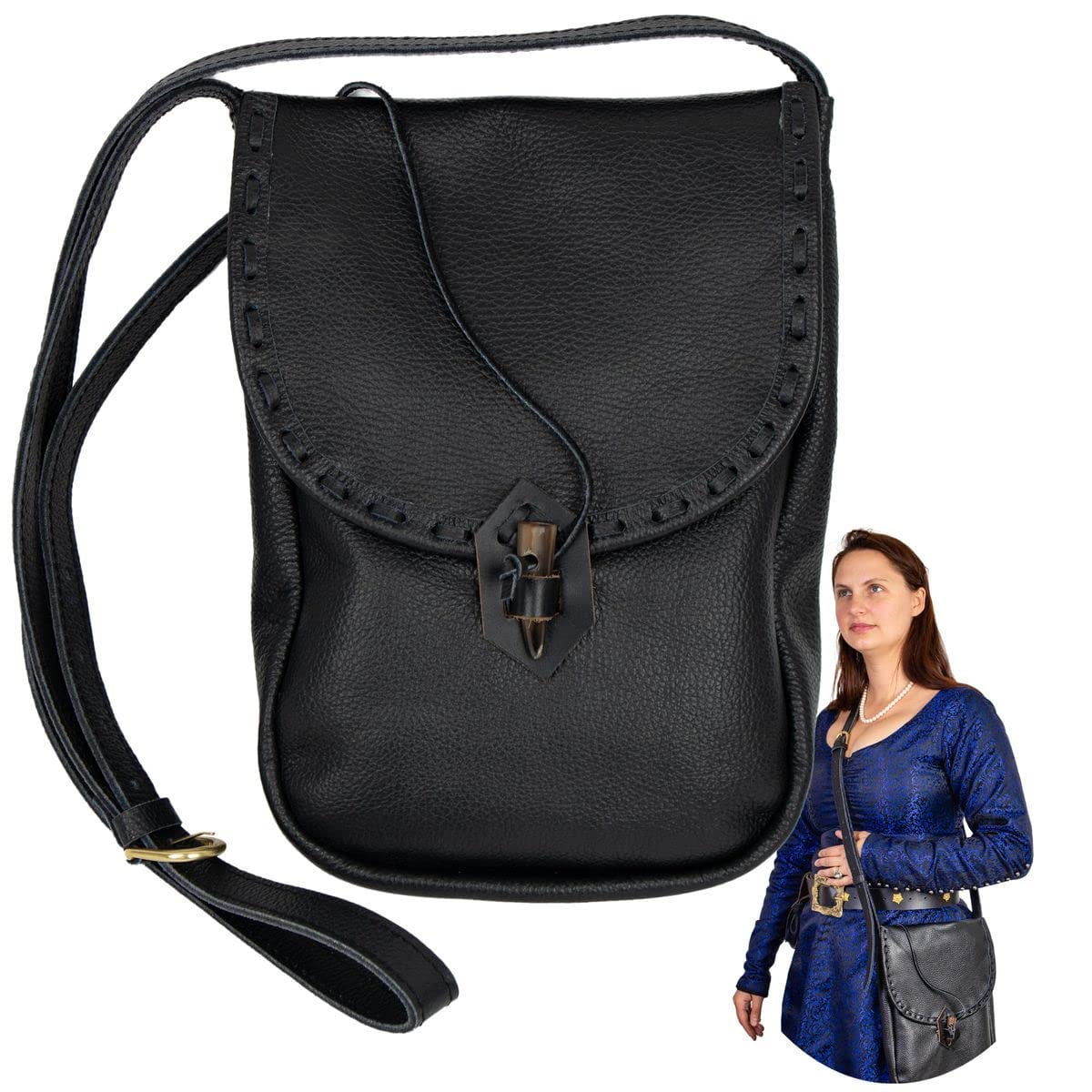 Mythrojan Crossbody Genuine Leather Shoulder Tote Bag Medieval Handbag ...