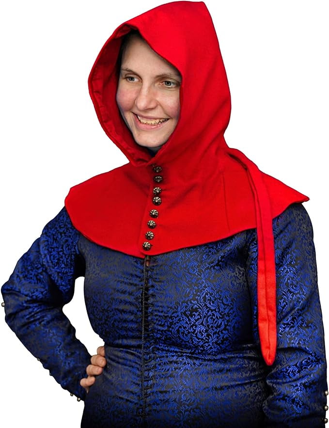 Mythrojan Late Medieval Lady Buttoned Hood for Cosplay LARP Renaissance ...