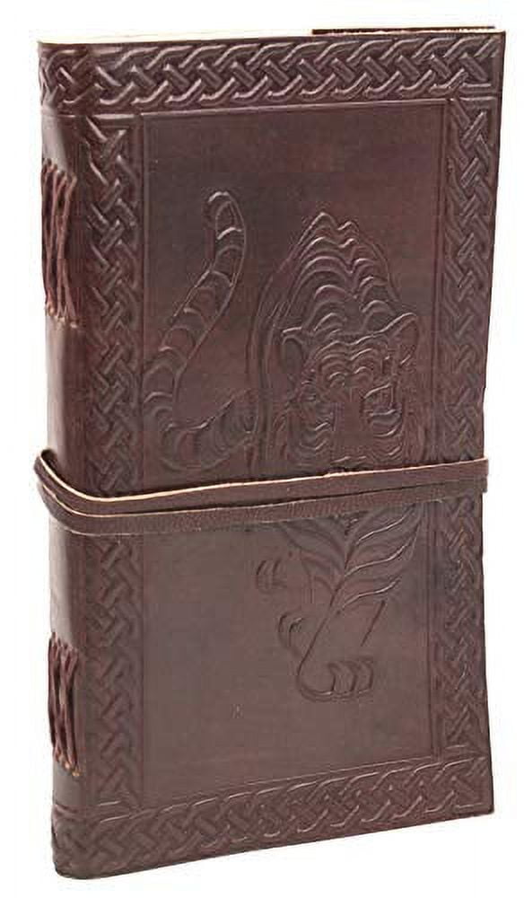 Mythrojan Leather Bound Journal Handmade Tiger Embossed Diary Notebook ...