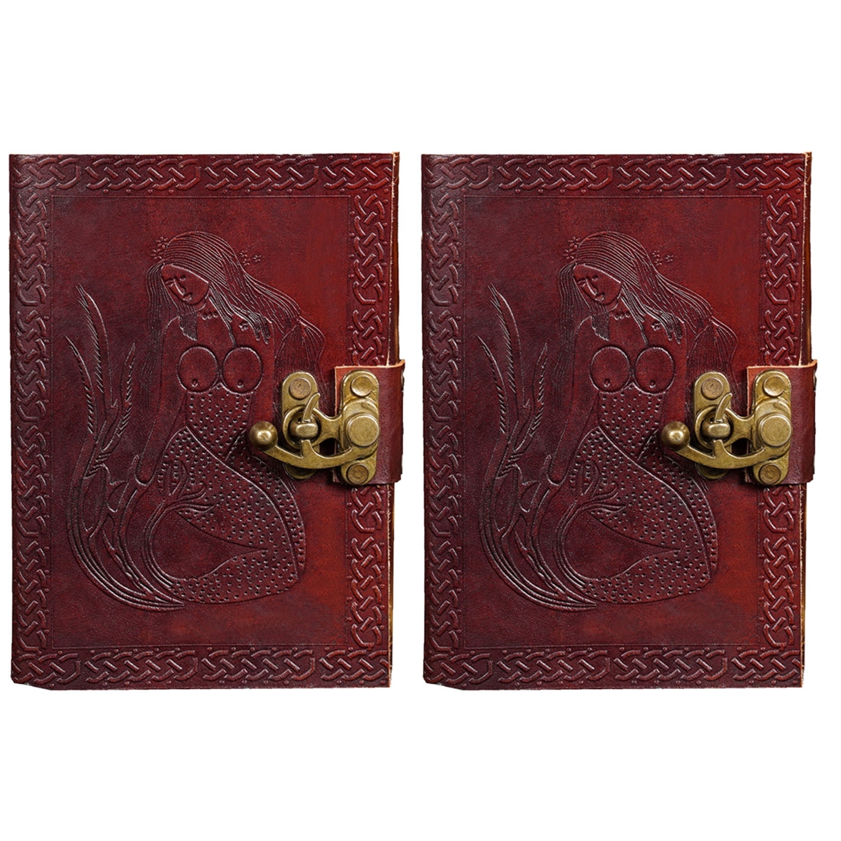 Handmade Leather Journal Mermaid Embossed Diary 7 x 5 Inches Vintage ...