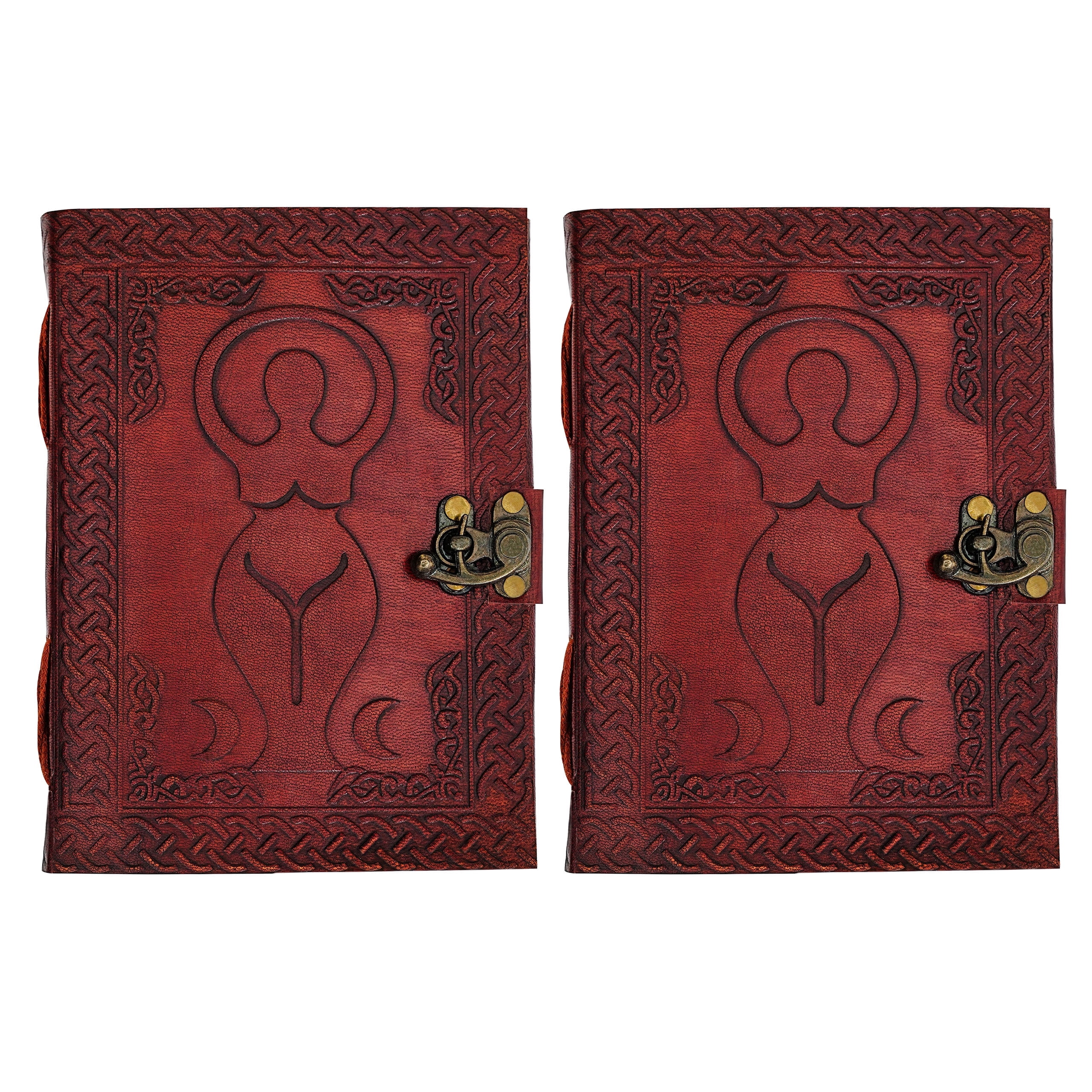 Handmade Leather Journal / Medieval Writing Notebook/ Goddess Embossed Bound Diary - 7 x 5 ...