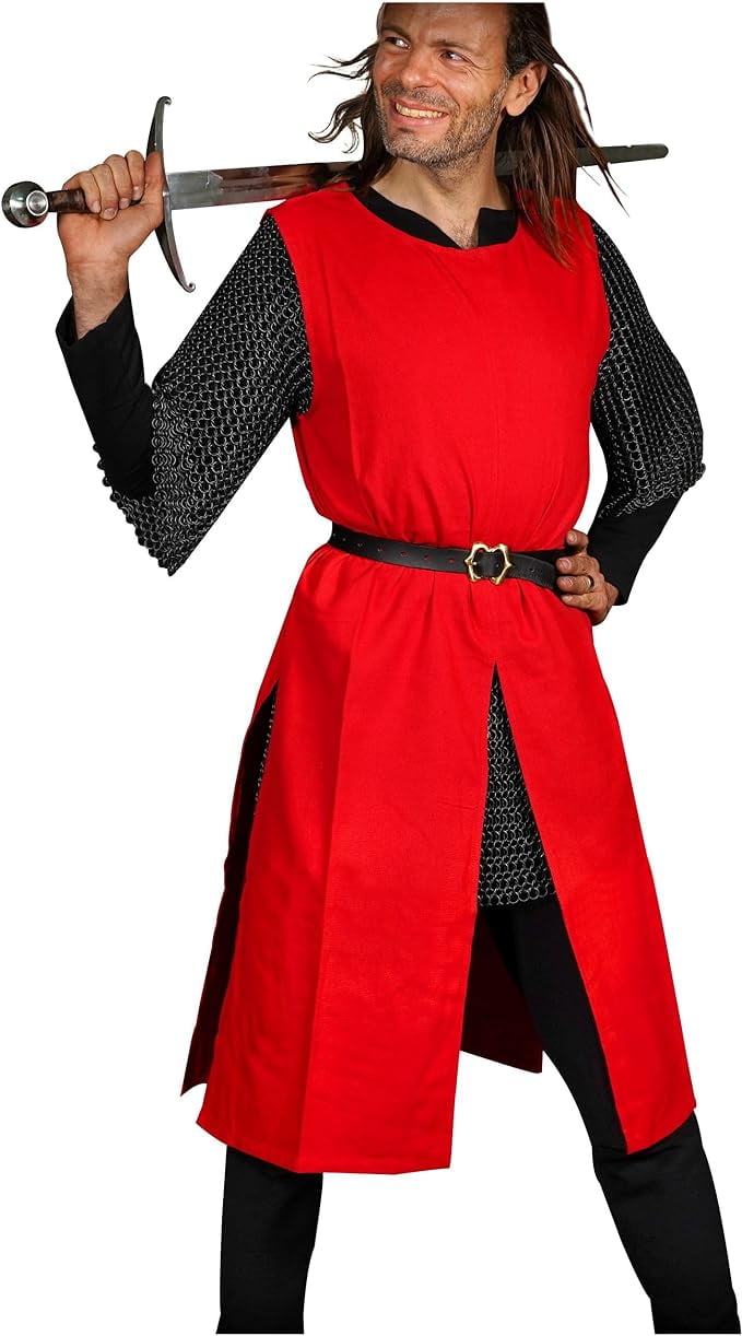 Mythrojan Medieval Canvas Tunic Tabard for Adults, Renaissance Cosplay ...