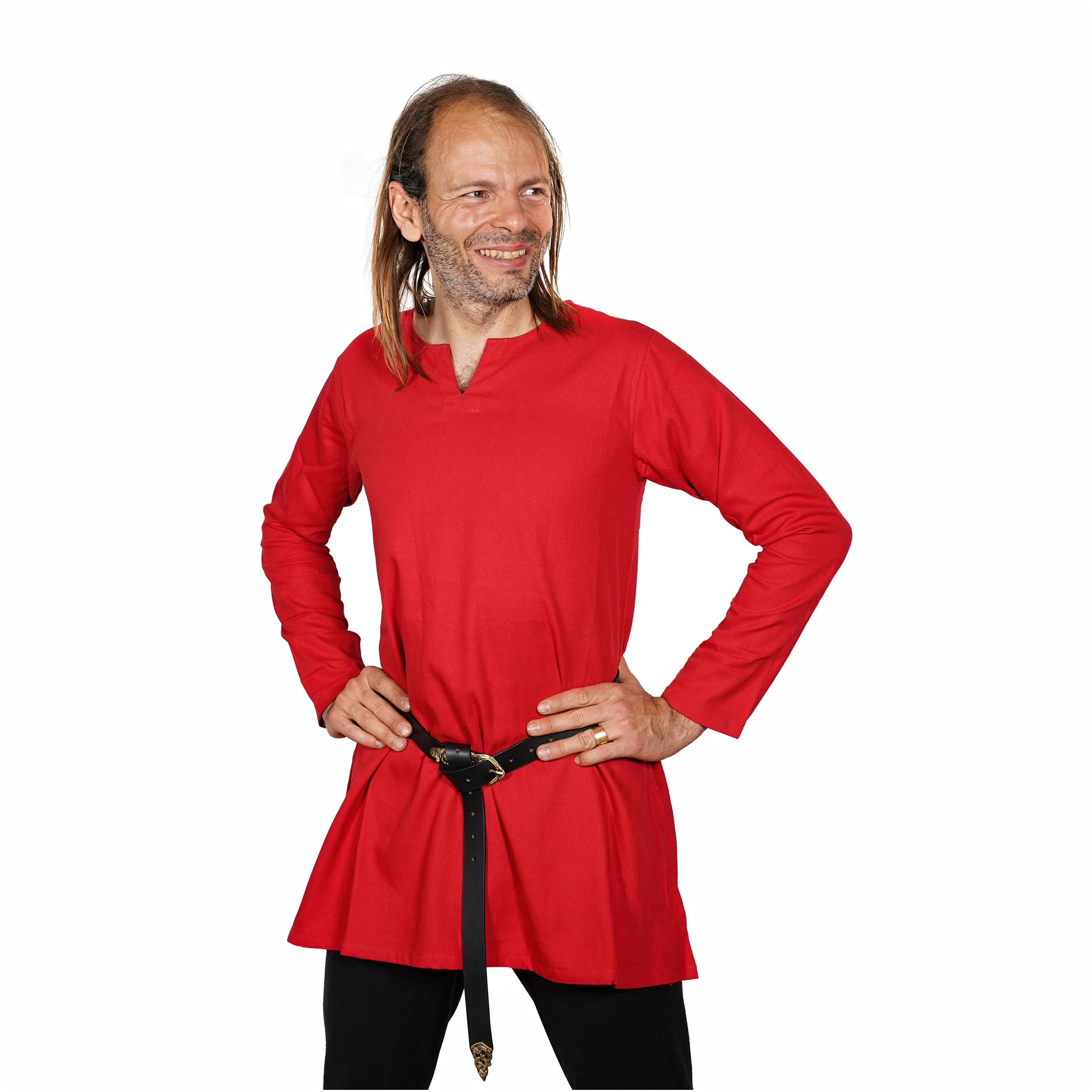 Mythrojan Raider Red Canvas Tunic, 100% Cotton, Size Large – Medieval ...