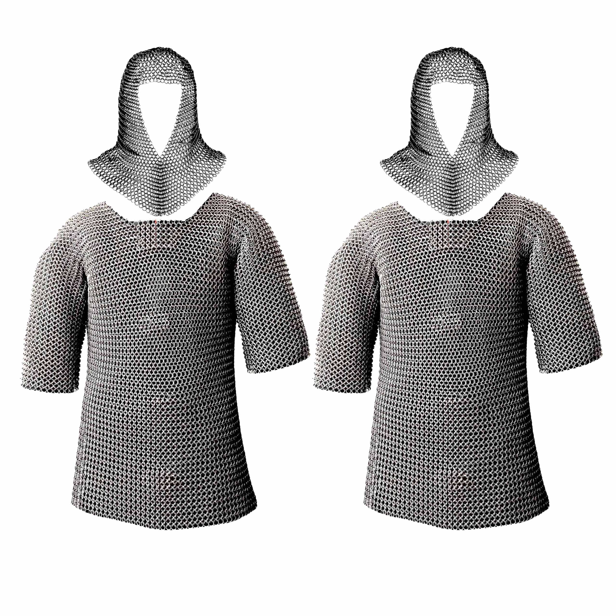 Medieval V Face Mild Steel Chainmail Coif Armor Pattern Medieval Brass ...
