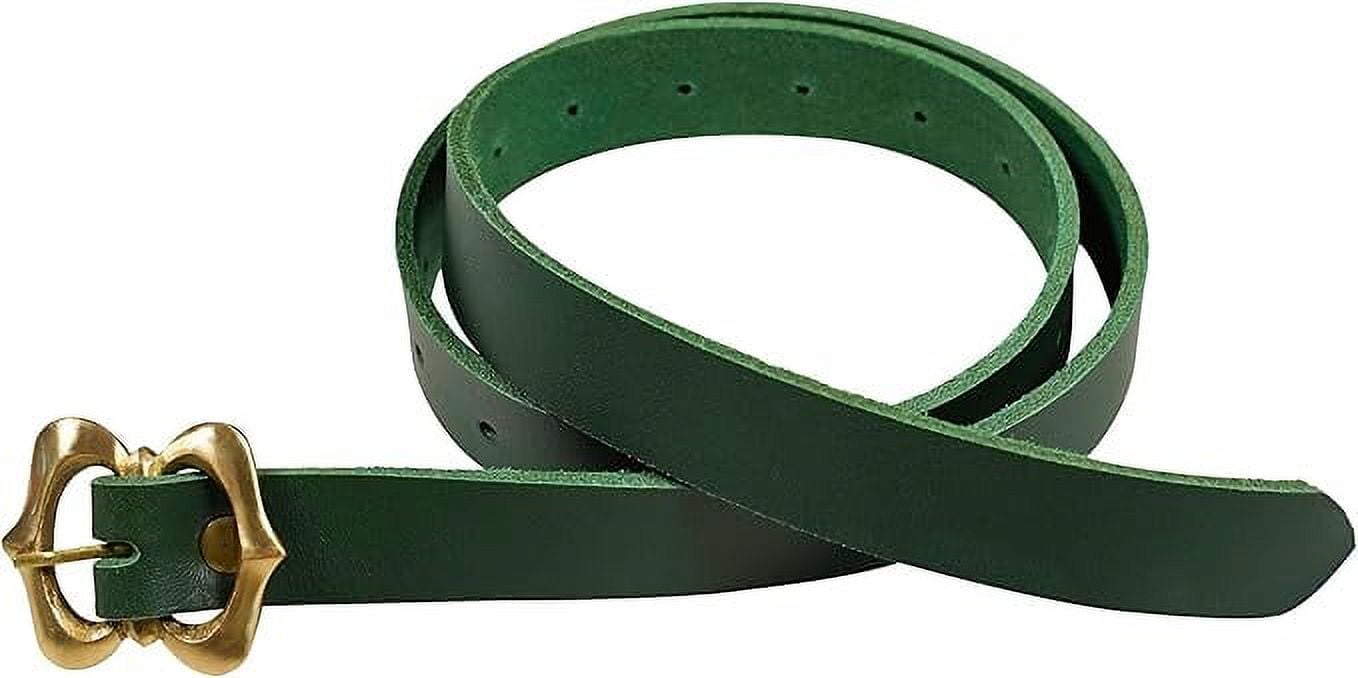 Mythrojan Medieval Leather Belt Viking Waist Belt with Brass Buckle for ...