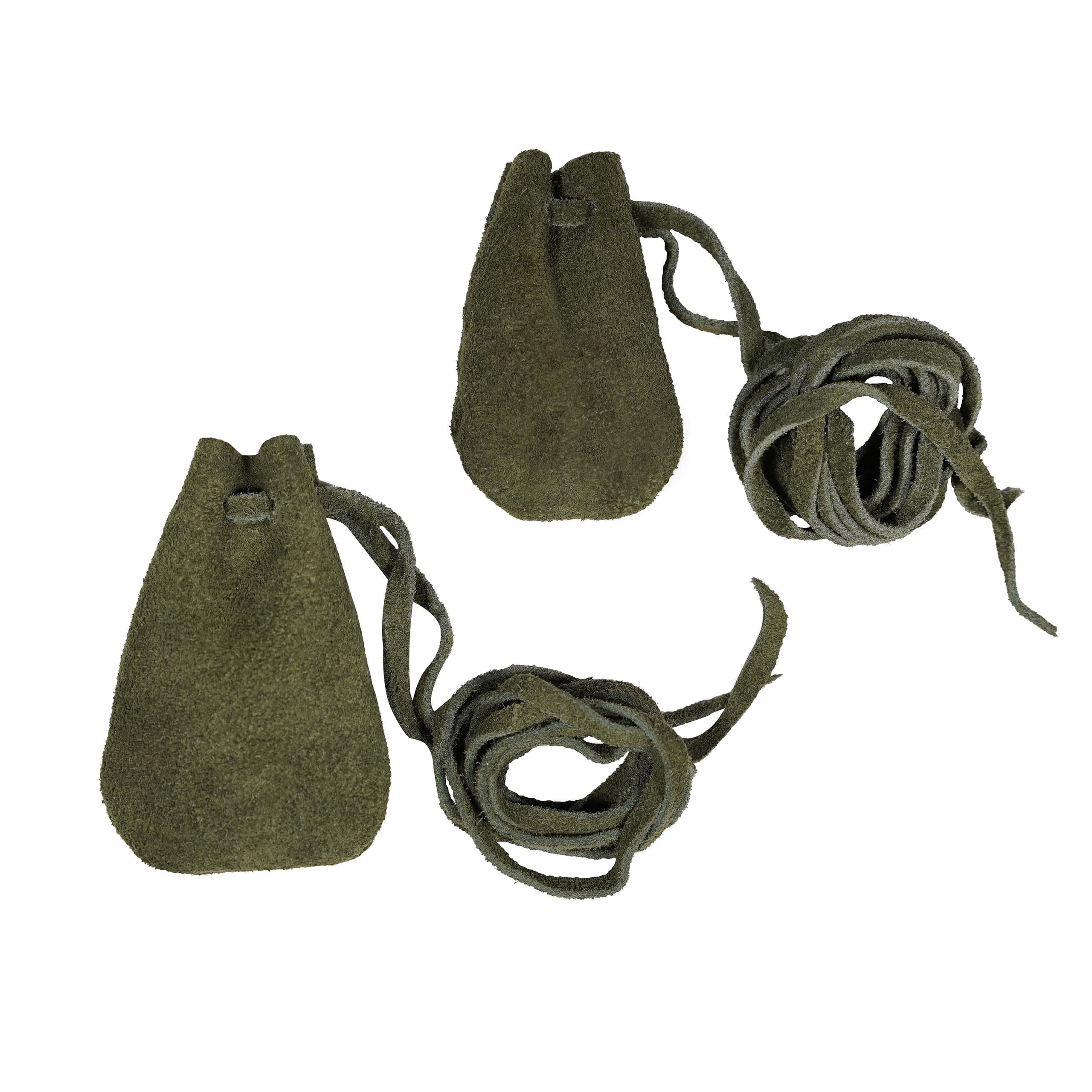 Mythrojan Drawstring Suede Leather Pouches, Native American Style ...