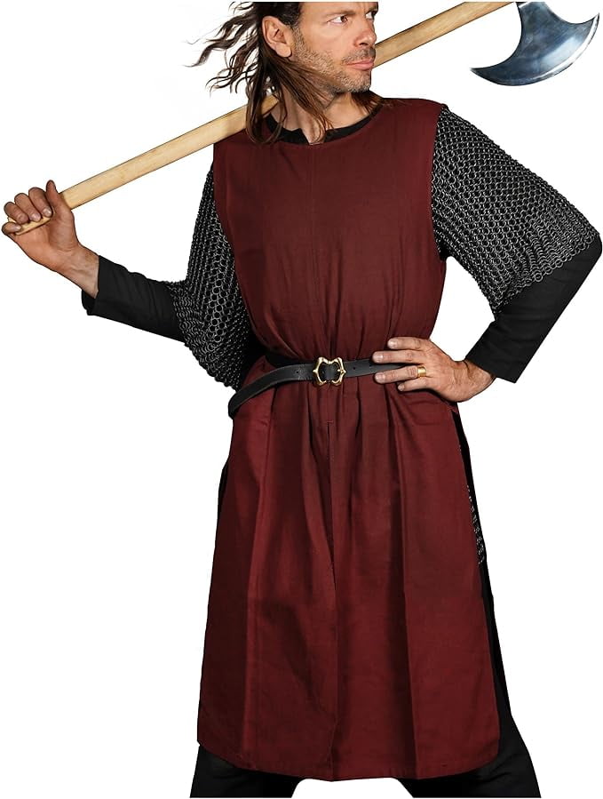 Mythrojan Medieval Tunic Tabard for Reenactment LARP SCA - Brown, S/M ...