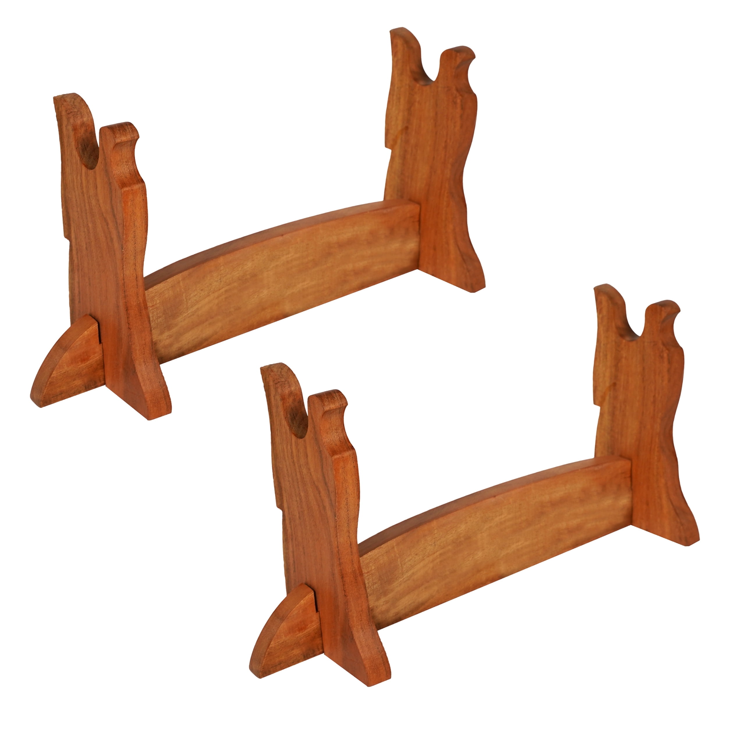 Mythrojan Solid Wood Sword Stand for Display, Medieval Wall Mount, 2 ...