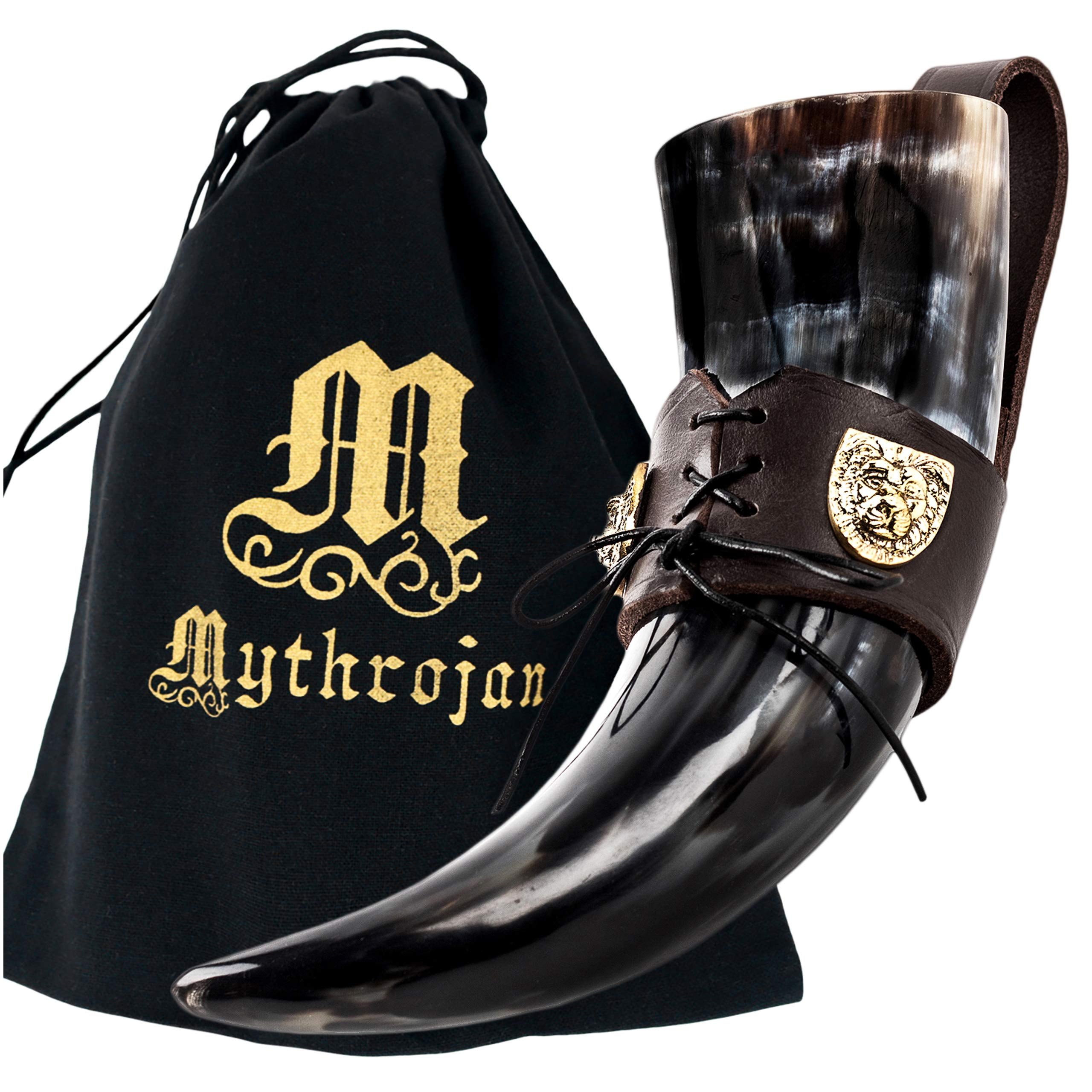 Mythrojan Viking Authentic Medieval Inspired Wine/Mead Mug with Brown ...