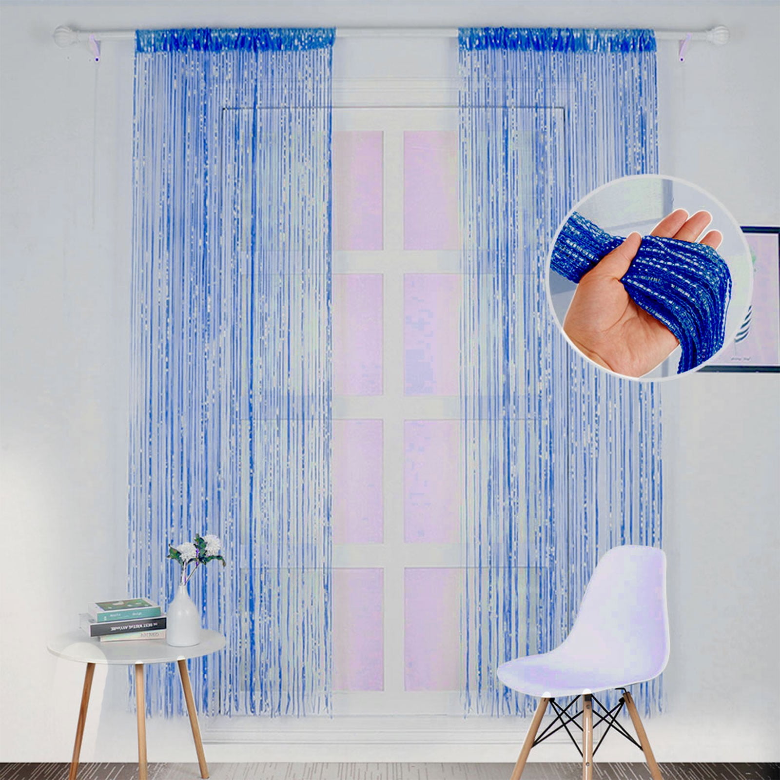Myvepuop Curtain Wedding Props and Home Decoration Silver String Door ...