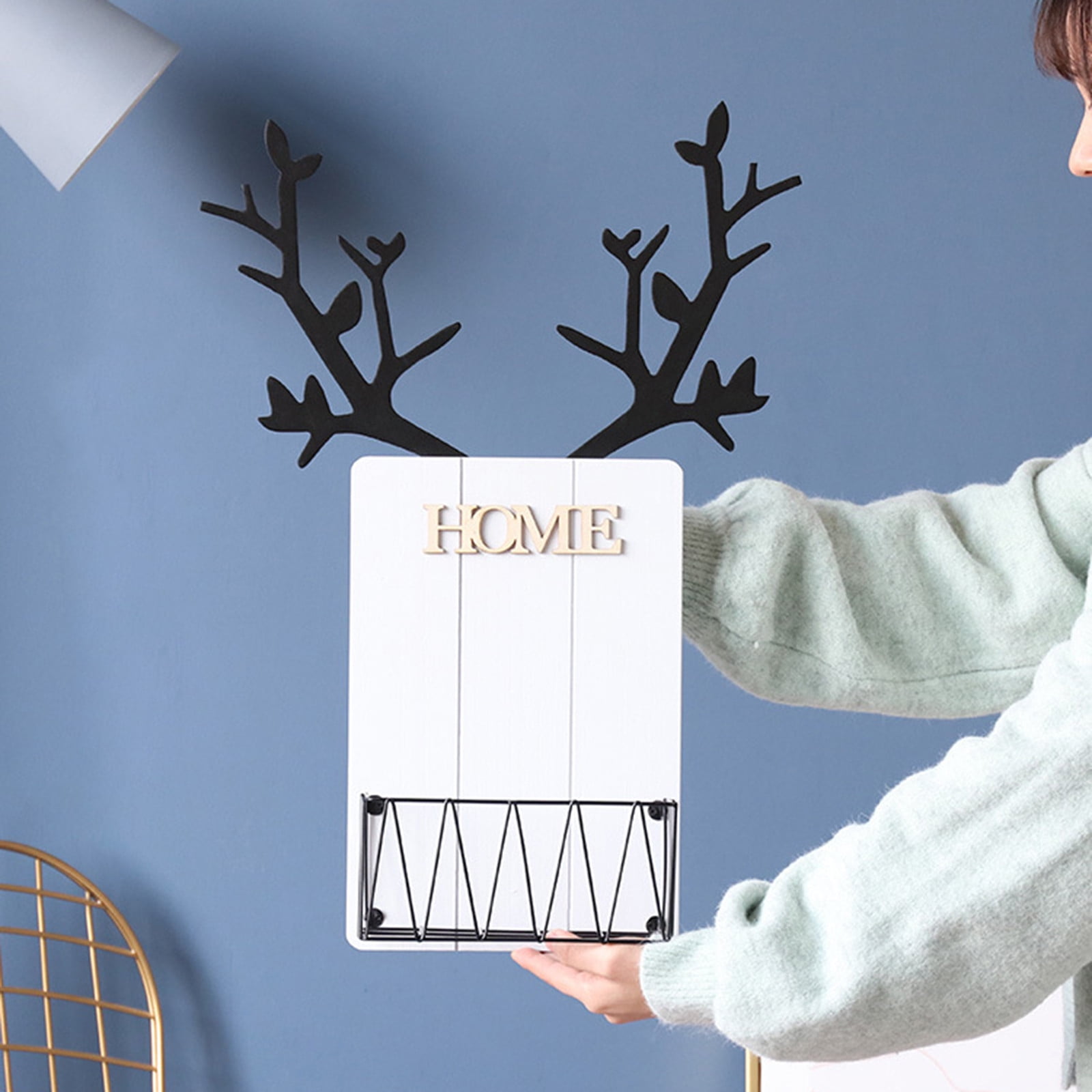 Myvepuop Home Textile Storage Grids Wall Shelf Modern Living Room ...