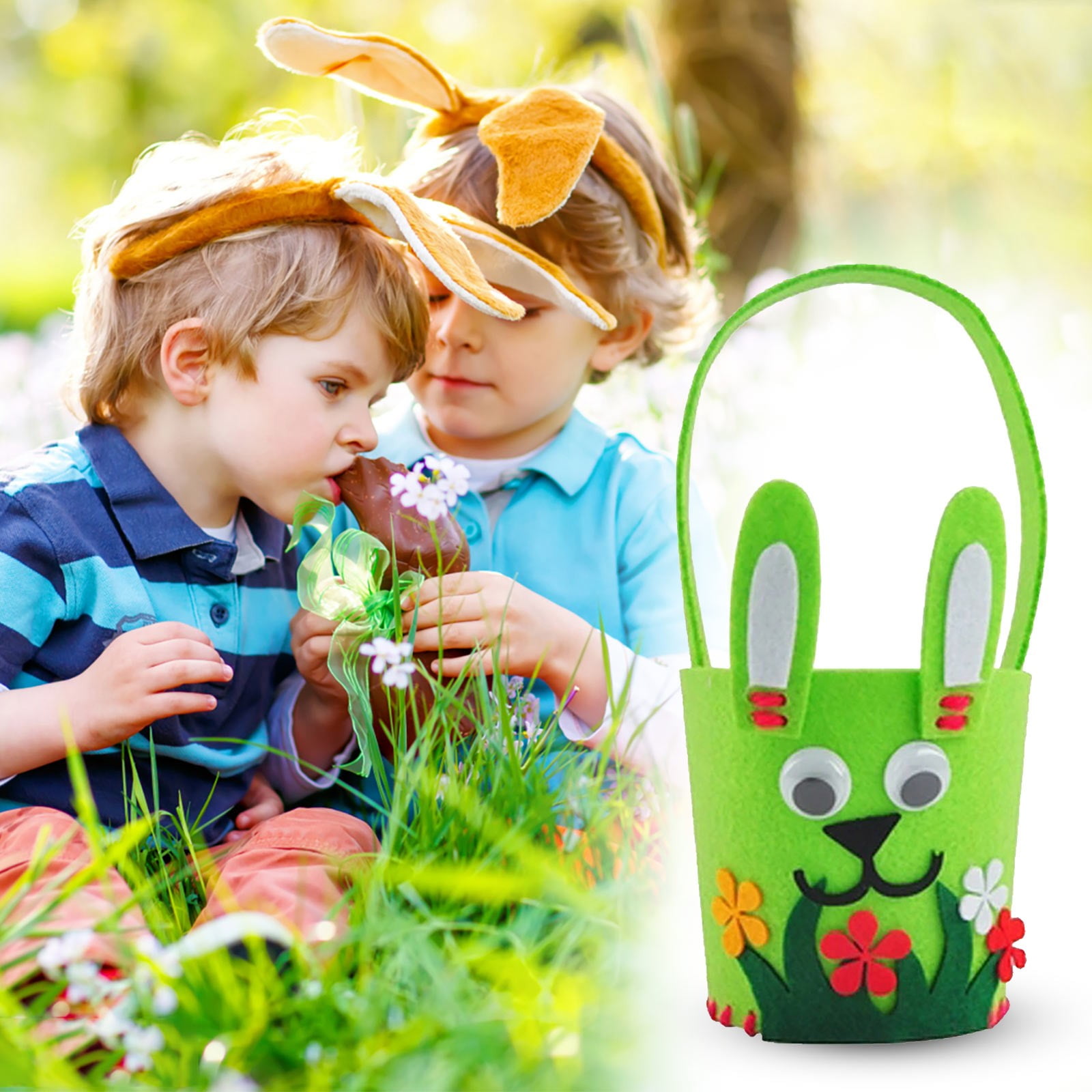 Myvepuop Home Textile Storage Kids Diy Easter Egg Bunny Basket Craft ...