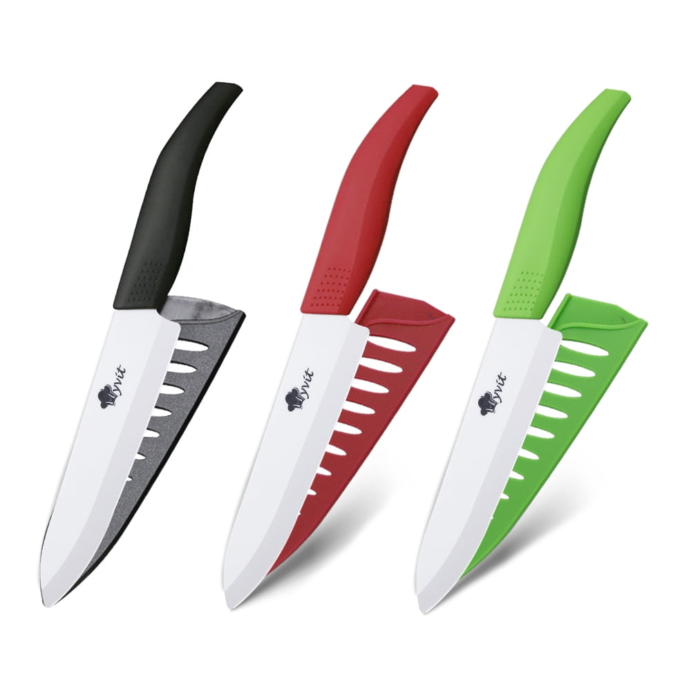 Myvit Ceramic Knife Set of 3pcs Assorted Colors Chef Knife Utility ...