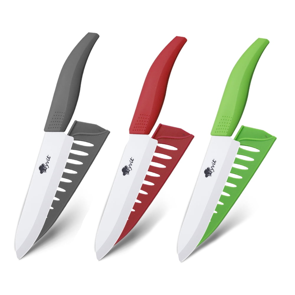 Myvit Ceramic Knife Set of 3pcs Assorted Colors Chef Knife Utility ...