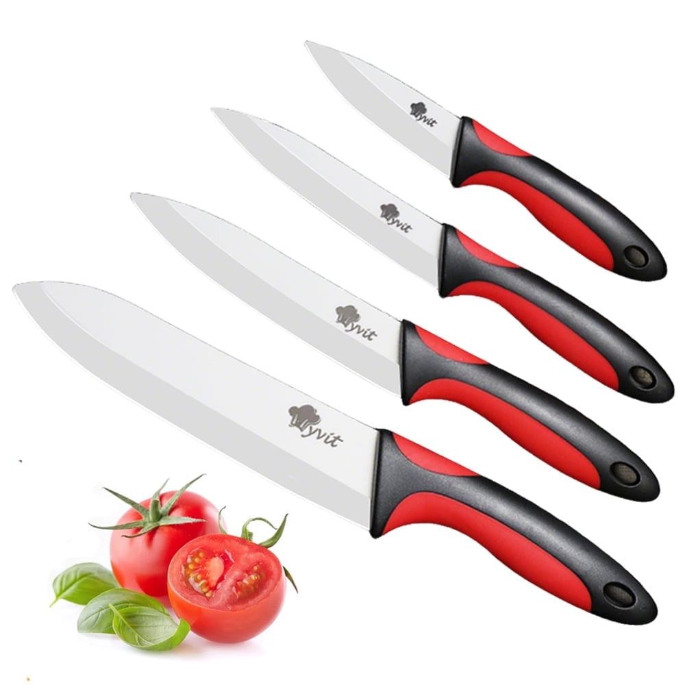 Myvit Ceramic Knives Set for Kitchen Rustproof Blade with Covers.6",5 ...