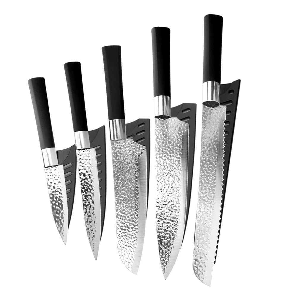 Myvit Chef Knives Set of Kitchen Japanese Santoku Knife Hammered High ...