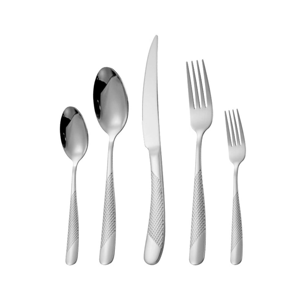 Myvit Silvery Silverware Set One People,5-Piece Stainless Steel ...