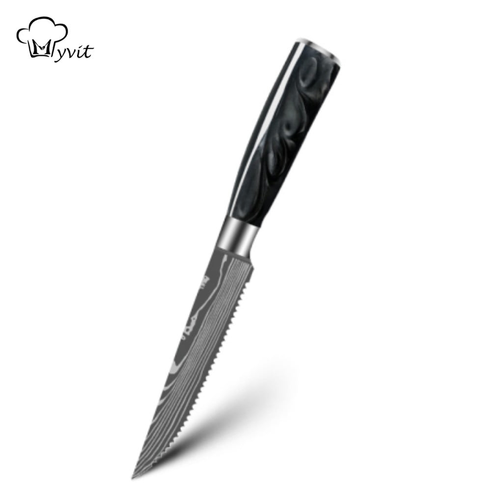 Myvit Steak Knife Stainless Steel Serrated Beef Knives Dinner ...
