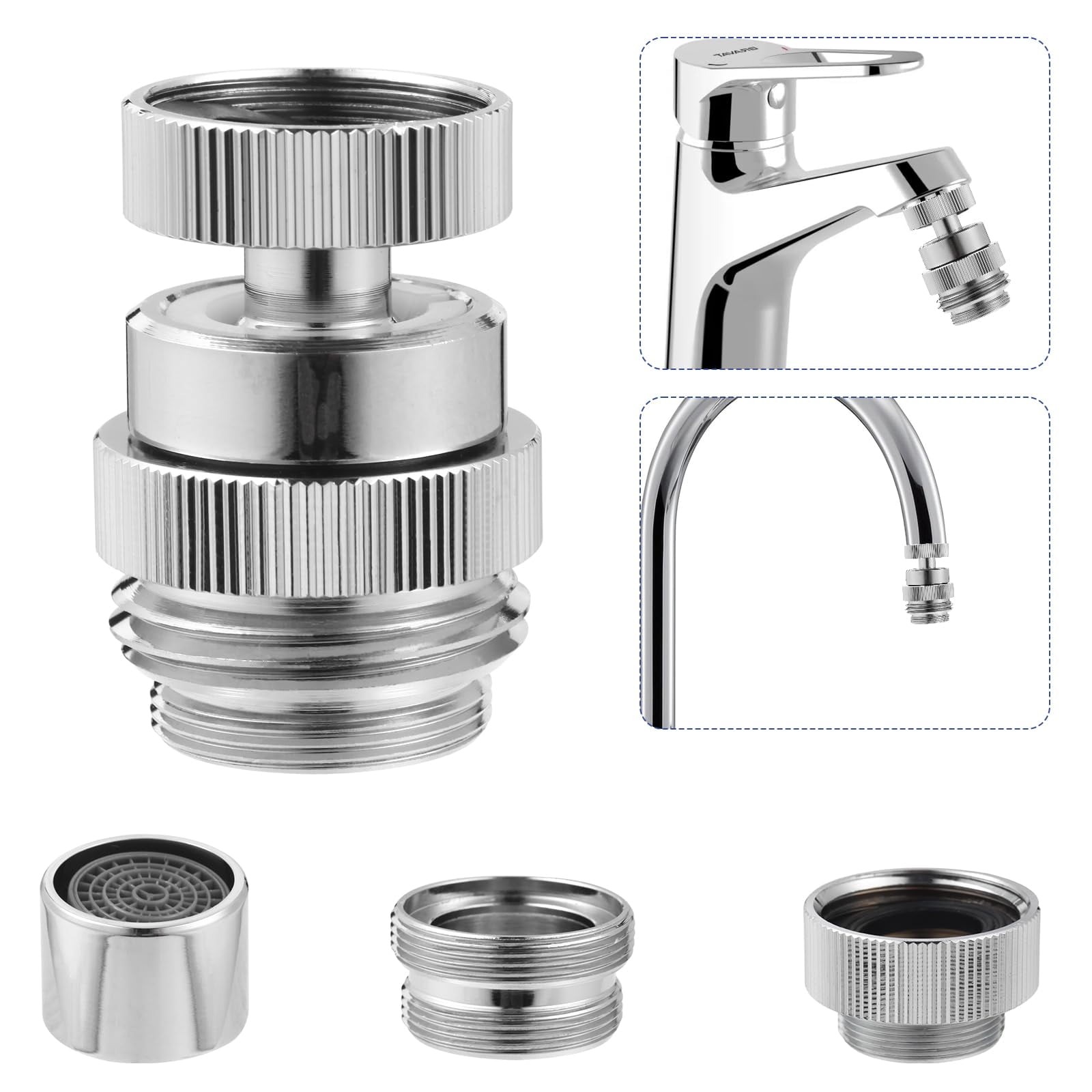 Mzcvriru Faucet Adapter Kit with Aerator, Brass Sink Faucet to Garden ...