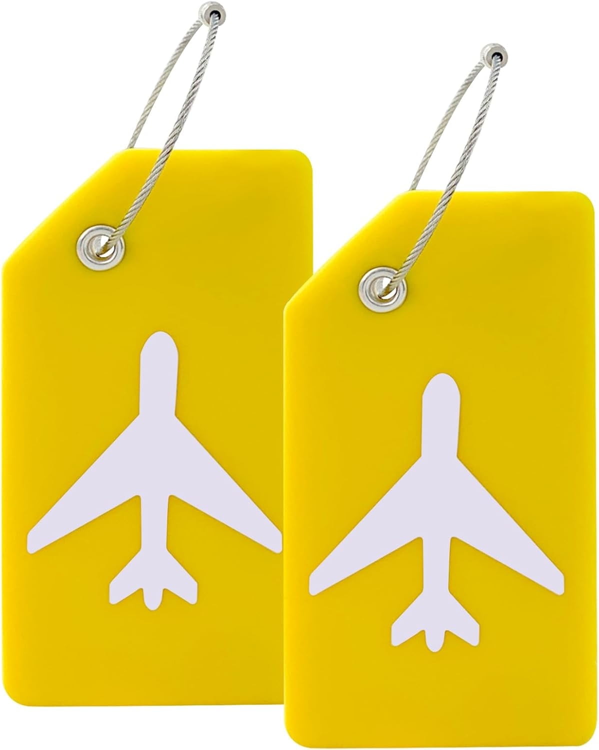 "Mziart Silicone Luggage Tags, Yellow, TSA Approved Travel Bag Tags, 3.6""x2"" Durable Privacy ...