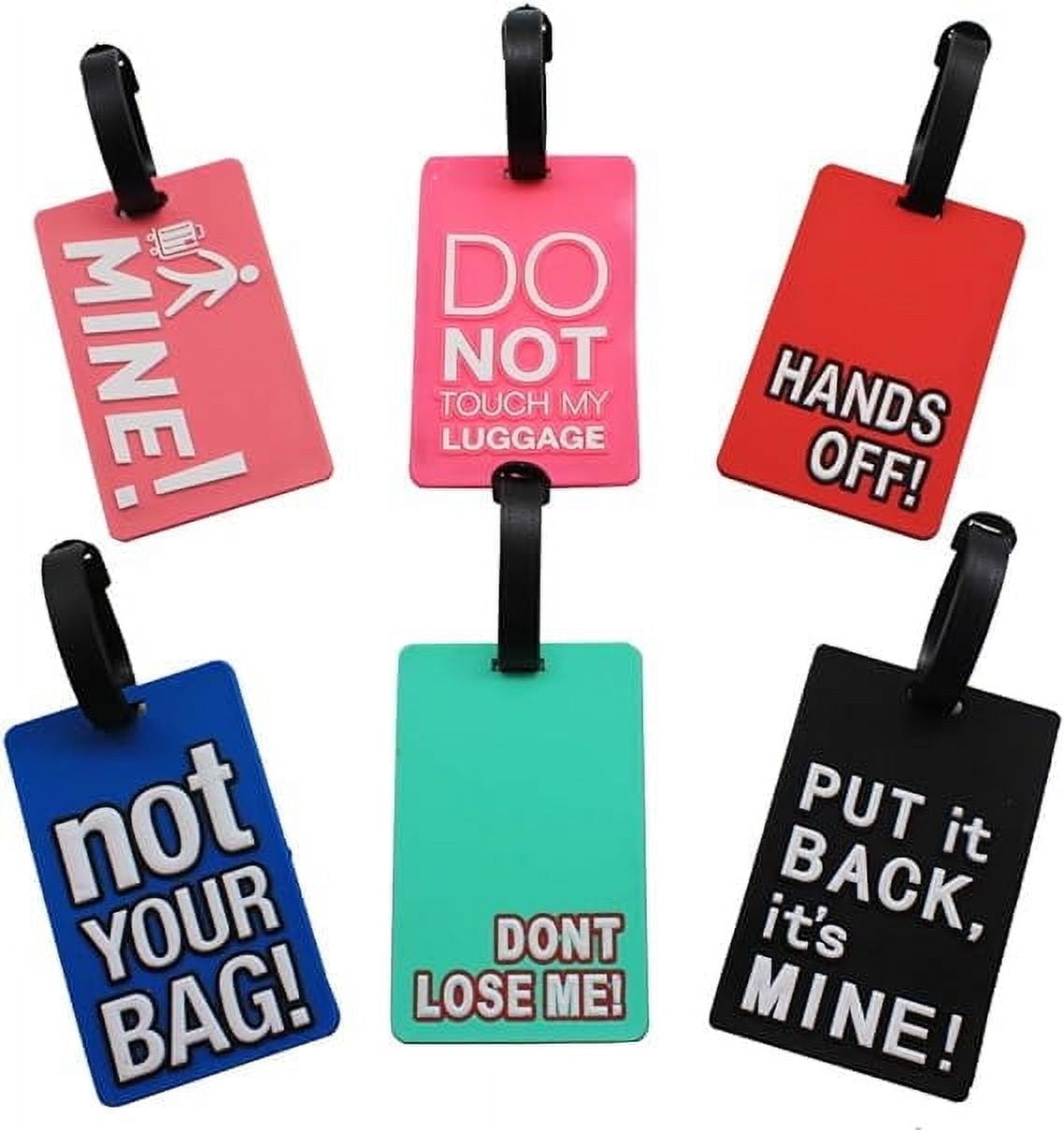 Mziart Personalized Luggage Tags, 6-Pack Funny Travel Bag Tags with ...