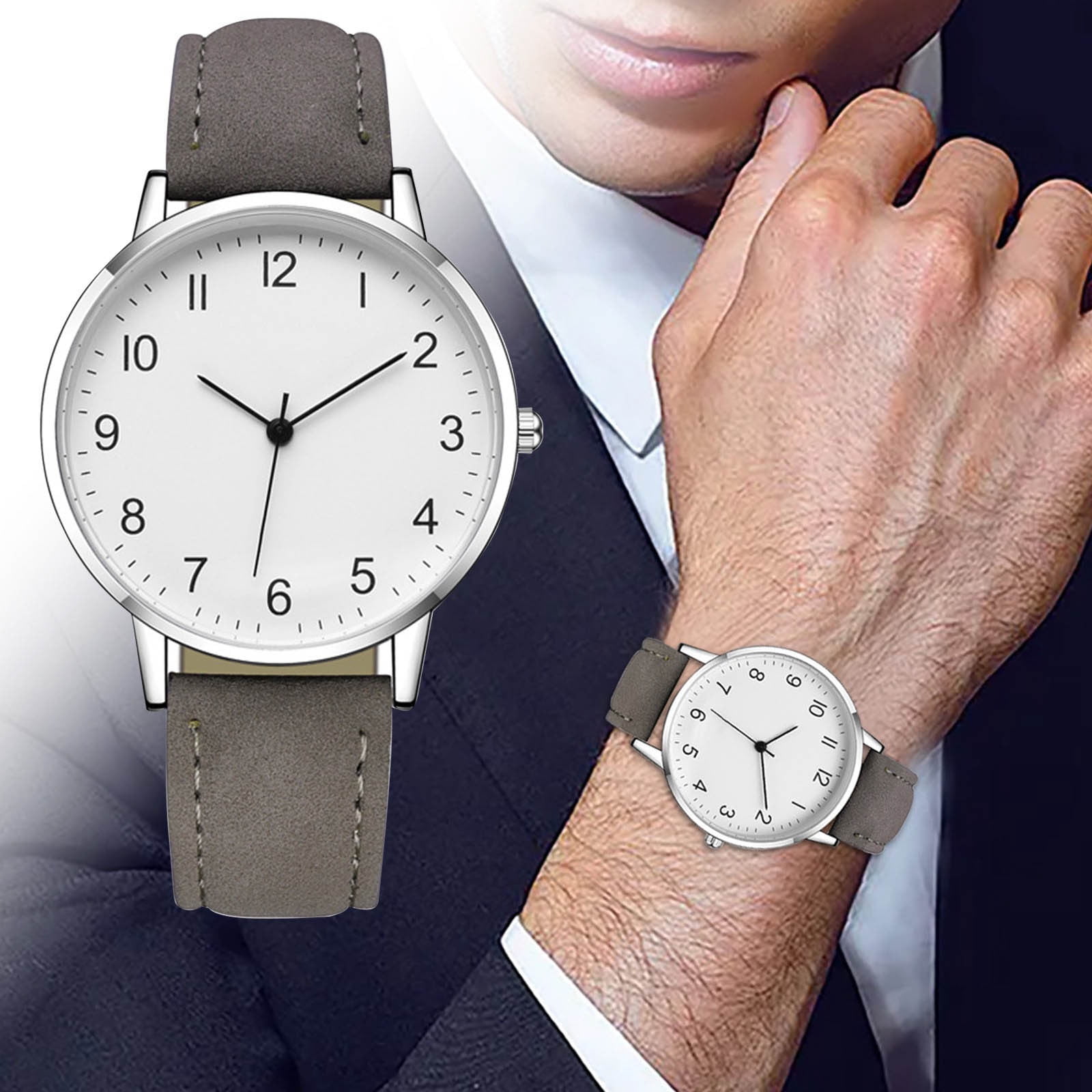 Mzoazpie Simple Couple Watch Easy Altimeter To Read Arabic Numerals ...