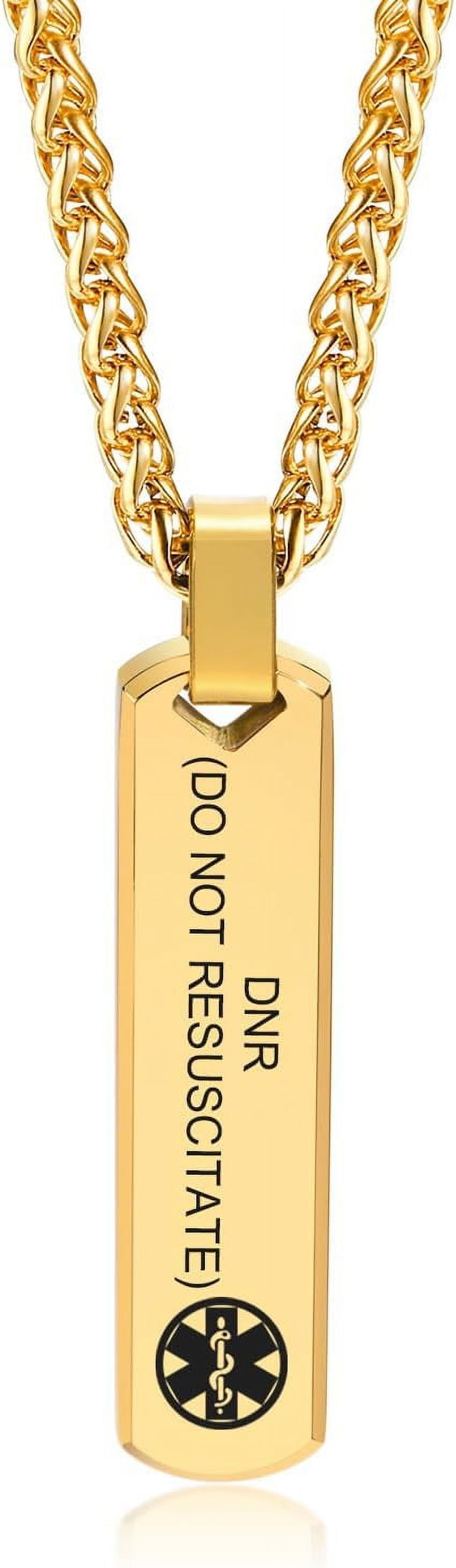 Mzzj Personalized Medical Alert Id Emergency Necklace Stainless Steel ...