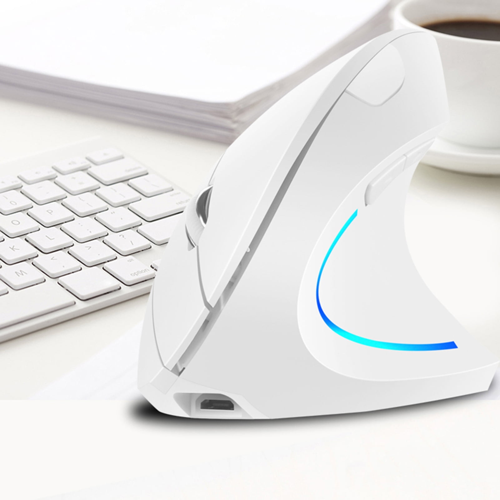N 2.4G Wireless Vertical Mouse Rechargeable Upright Ergonomic Mouse 3 ...