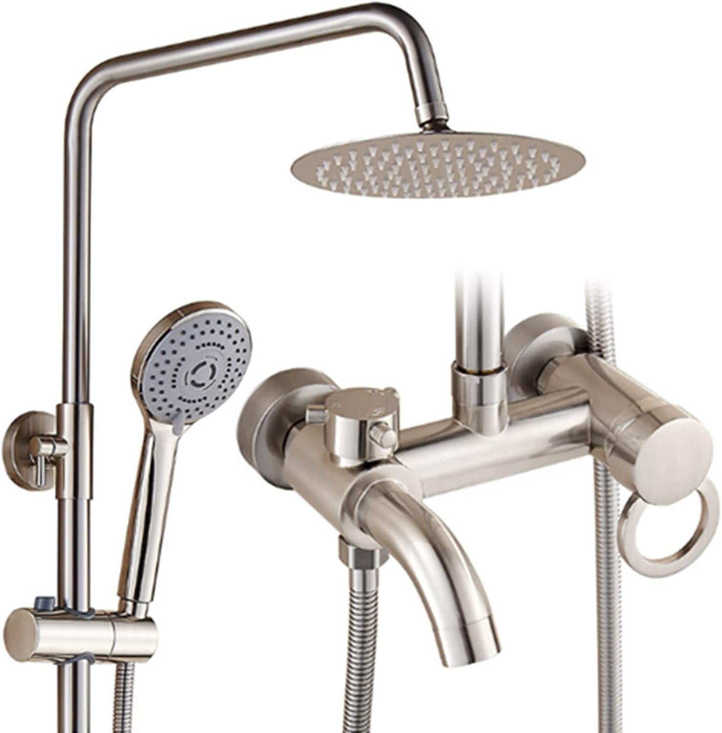 N/A Outdoor Shower Fixture, Triple Function Brushed Nickel Shower ...