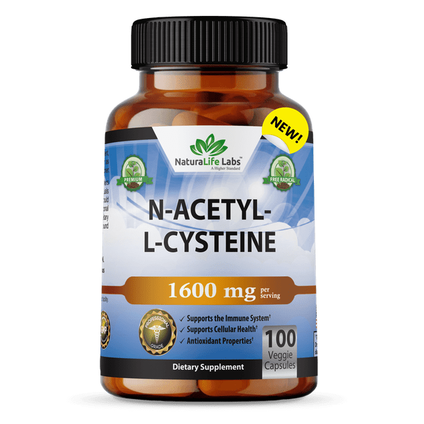 N-Acetyl-L-Cysteine (NAC) 1600 mg Immune Support & Antioxidants*, Free ...