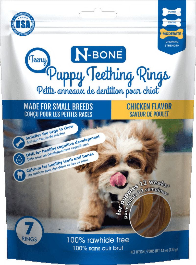 N-Bone Dental Treat Puppy Teething Rings Chicken TEENY 7pk 4.6 oz ...