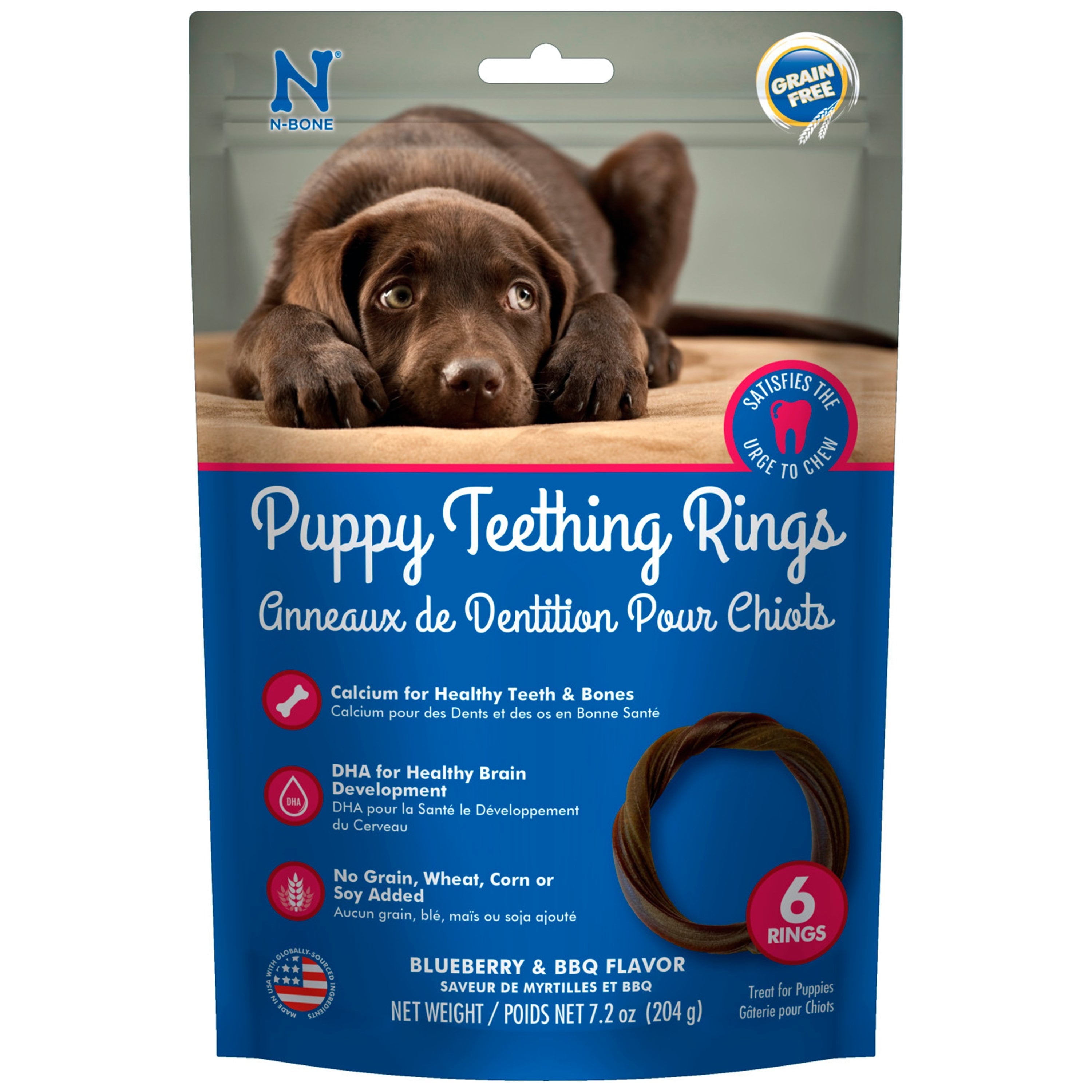 N-Bone Puppy Edible Chew Teether Treats, Blueberry Flavor Teething ...
